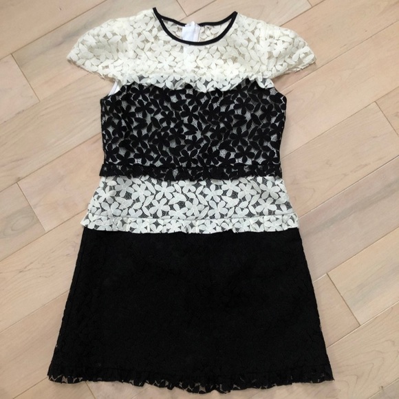 Milly Minis | Dresses | Milly Minis Girls White Black Lace Dress | Poshmark